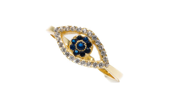 Crystal Evil Eye Ring – PlayHardLookDope