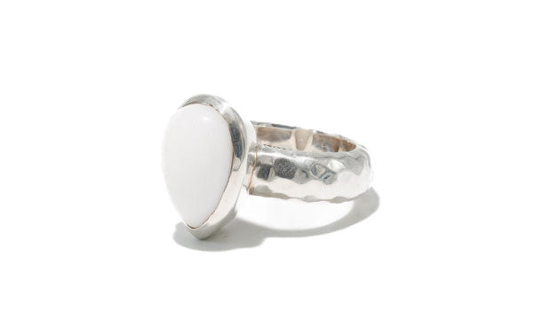 Sterling Silver Howlite Natural Gemstone Ring | PHLD – PlayHardLookDope