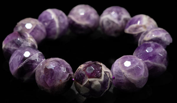 Luxury Faceted Dog Tooth Amethyst Natural Gemstone Bracelet ...